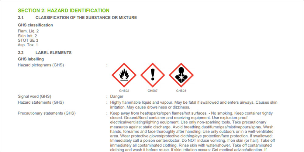 Safety Data Sheets Sdss Include Information About At Jennifer